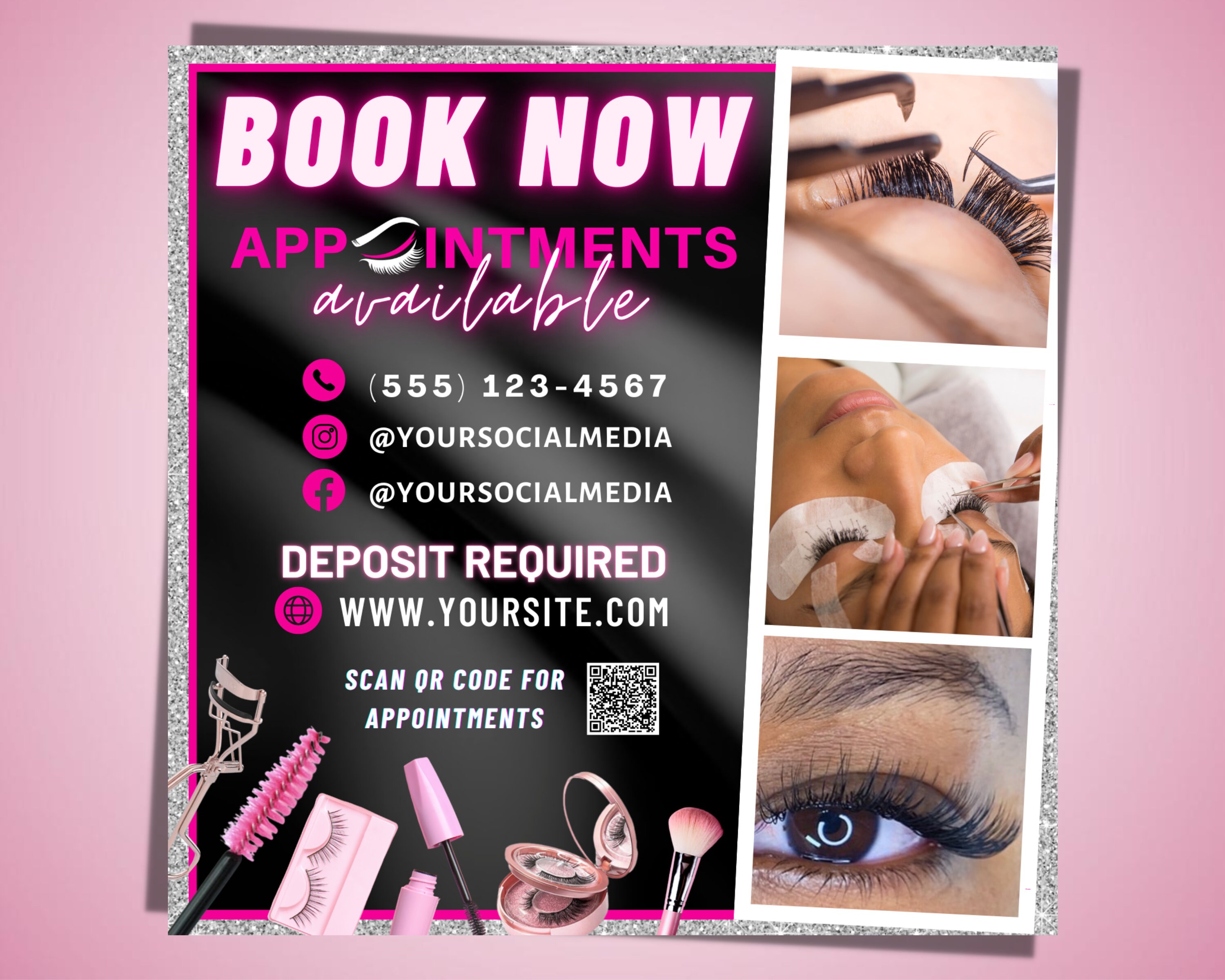 Lash Tech Appointment Flyers DIY Flyer Template Design - Etsy