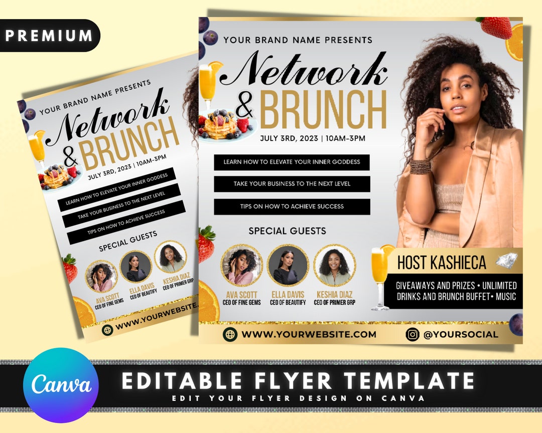 Networking Brunch Flyer, DIY Flyer Template Design, Business Conference ...