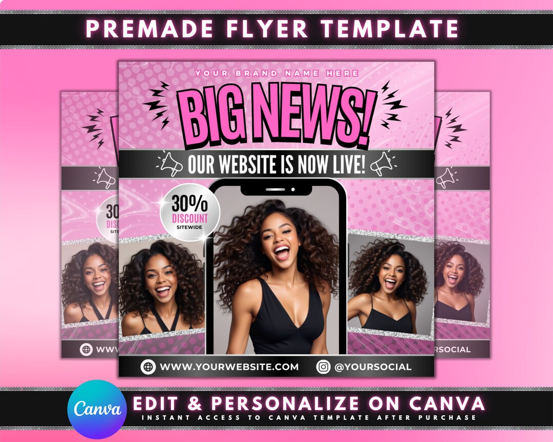 Website Launch Flyer, DIY Flyer Template Design, New Website Flyer ...