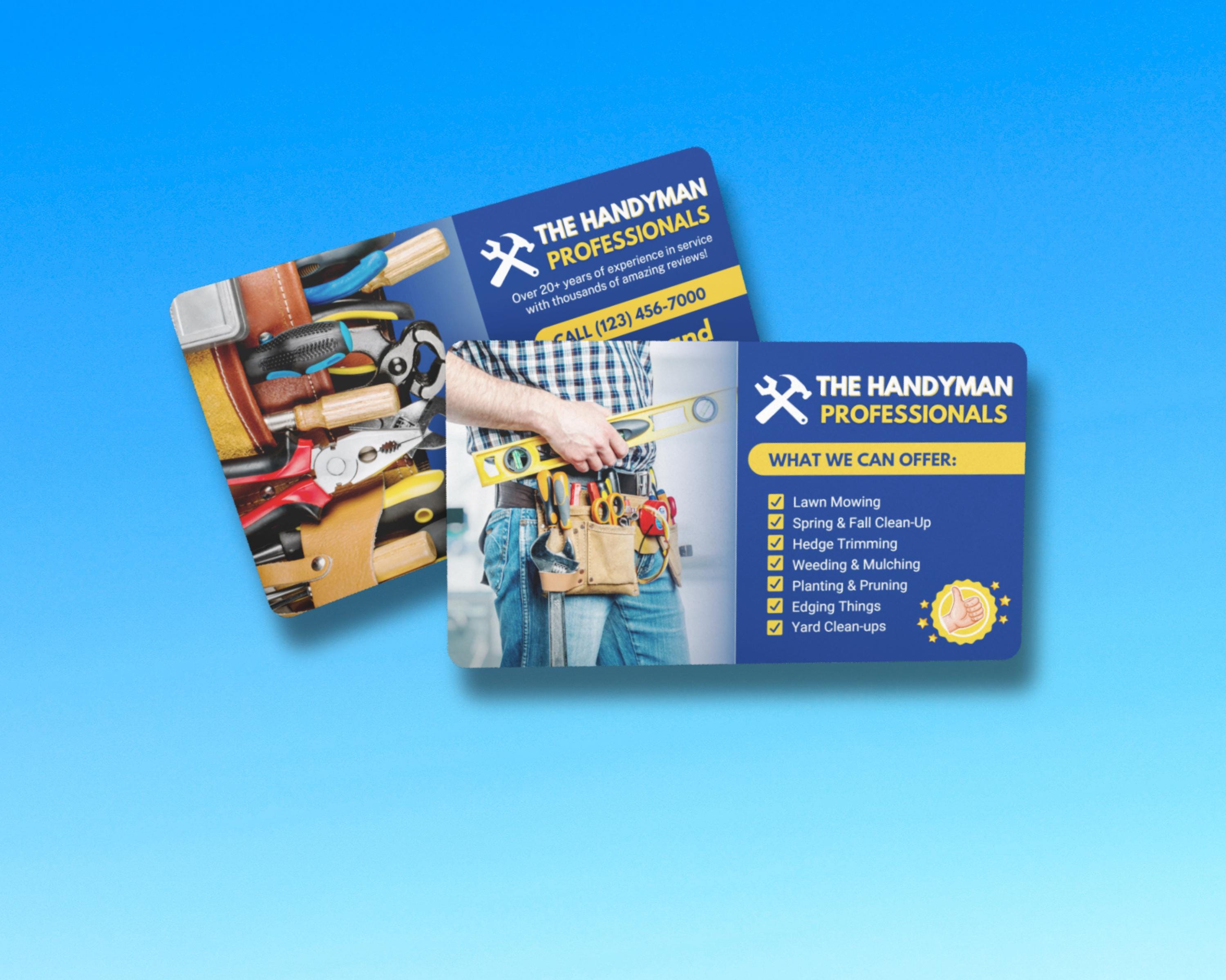 Handyman Business Cards, DIY Canva Business Card Template Design, Home ...
