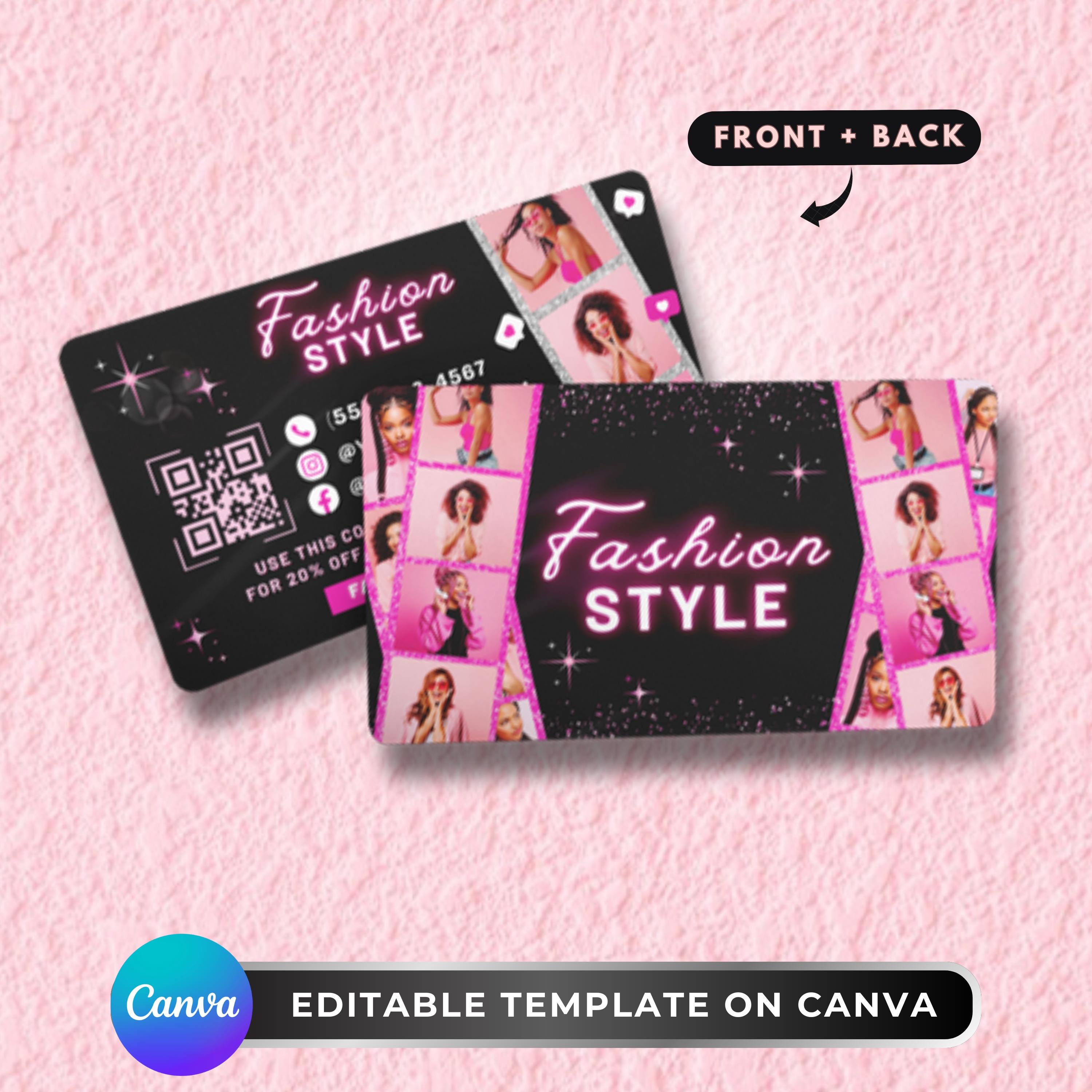 Fashion Style Business Cards, DIY Marketing Cards Template Design ...