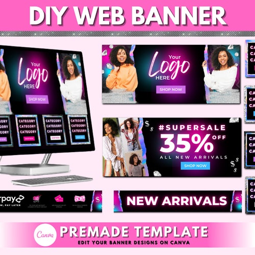 Web Banners DIY Web Banner Template Design Website Banners - Etsy