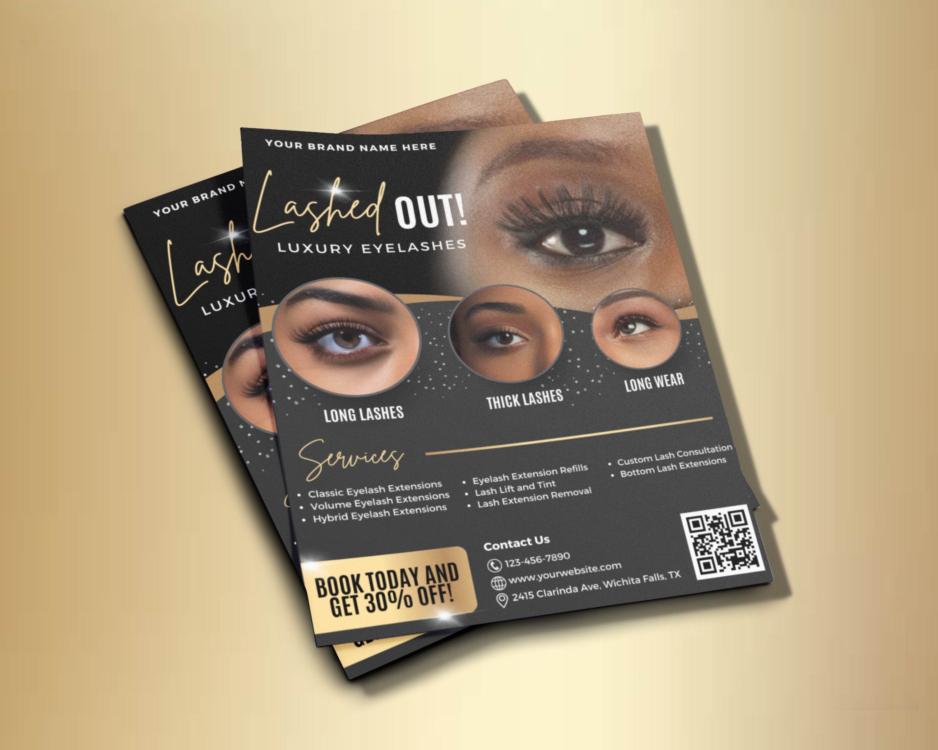 Lash Services Flyer, DIY Flyer Template Design, Lash Deals Flyer, Lash ...