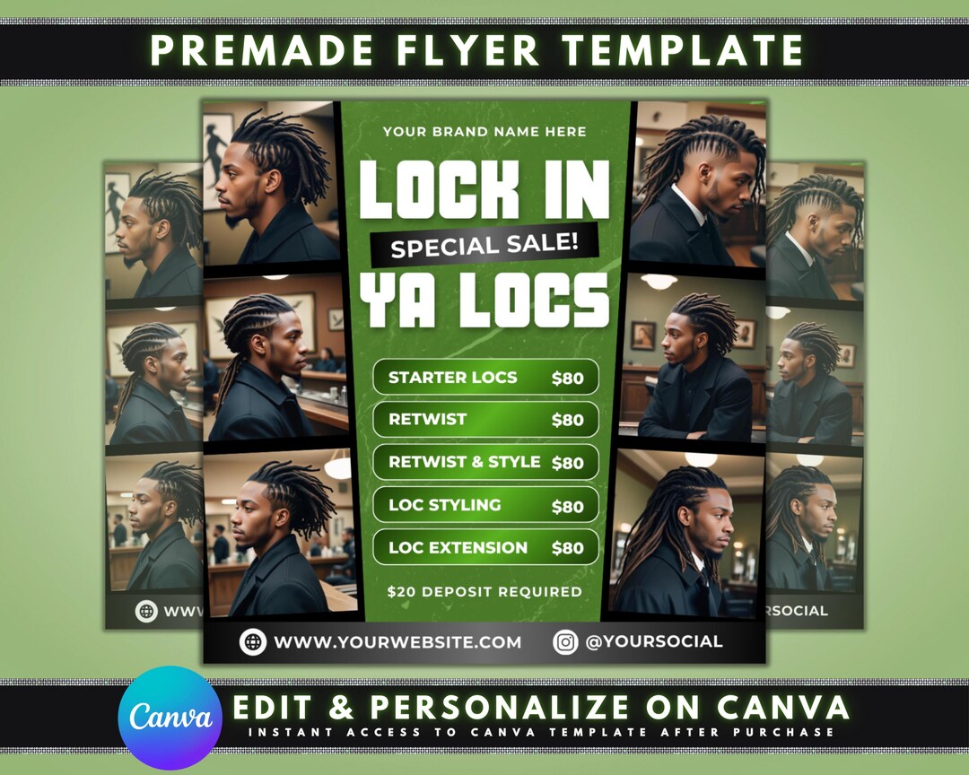 Locs Specials Flyer, DIY Flyer Template Design, Loc and Retwist Flyer ...