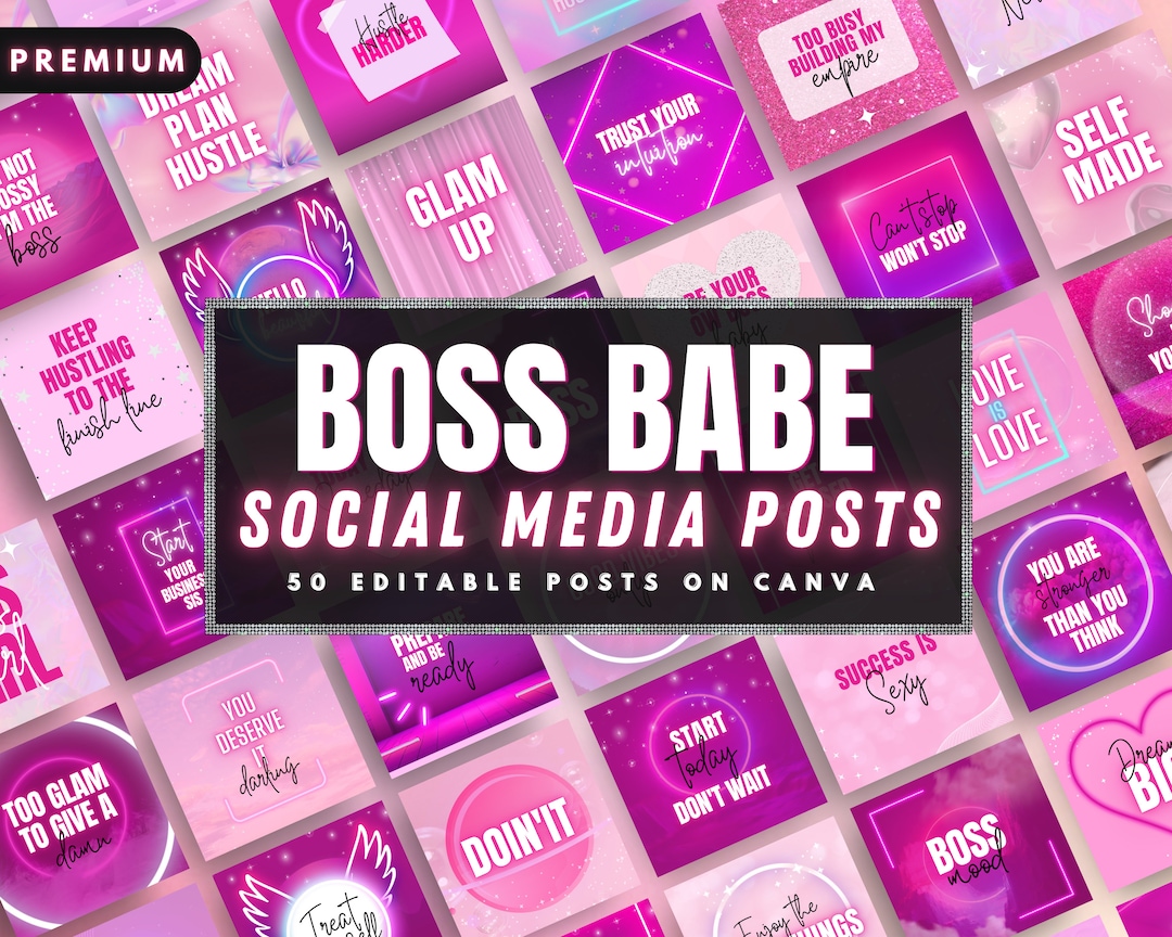 Girl Boss Social Media Post Template Bundle, DIY Flyer Design ...