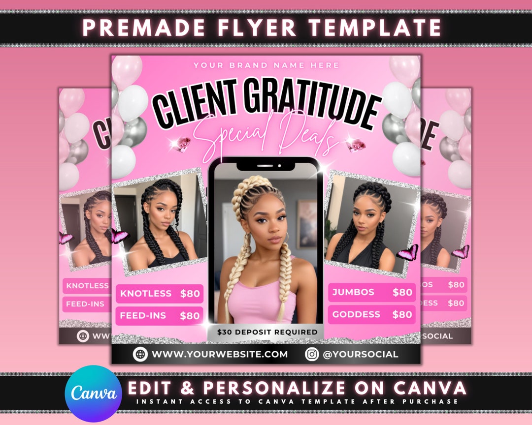 Client Appreciation Flyer, DIY Flyer Template Design, Customer Deals ...