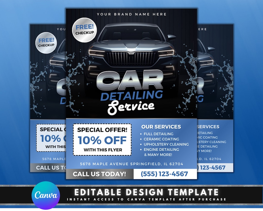 Car Detailing Services Flyer, DIY Flyer Template Design, Auto Detailing ...