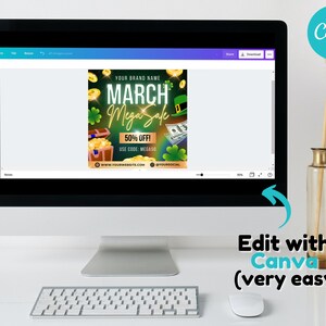 March Sale Flyer, DIY Flyer Template Design, St Patricks Day Flyer ...