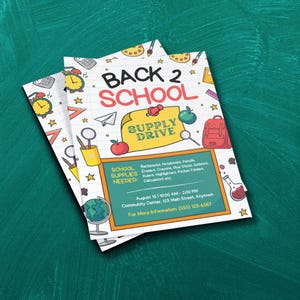 Back to School Flyer, DIY Flyer Template Design, Donation Drive Flyer ...