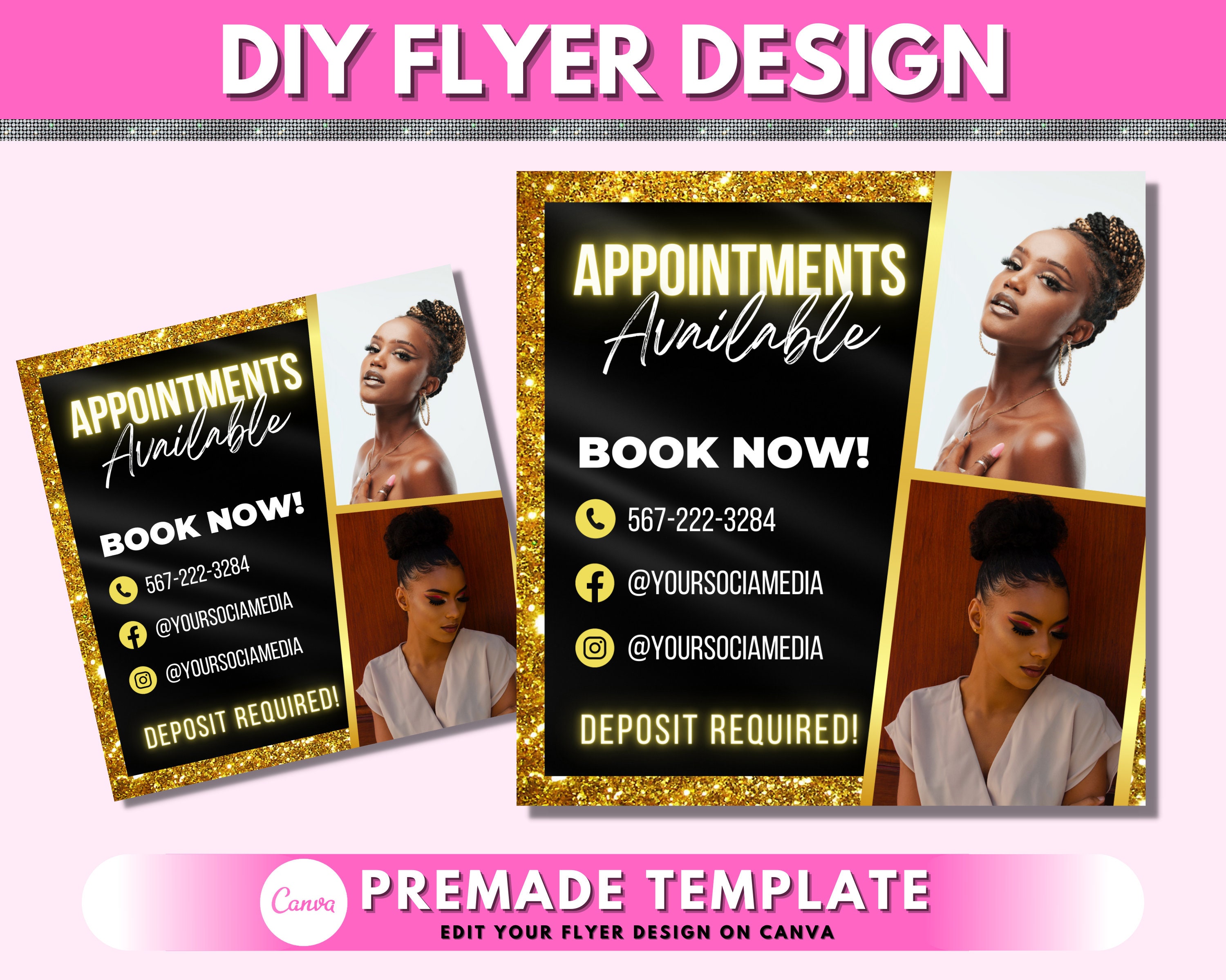 Appointment Flyer DIY Flyer Template Design Hair Flyer Lash | Etsy