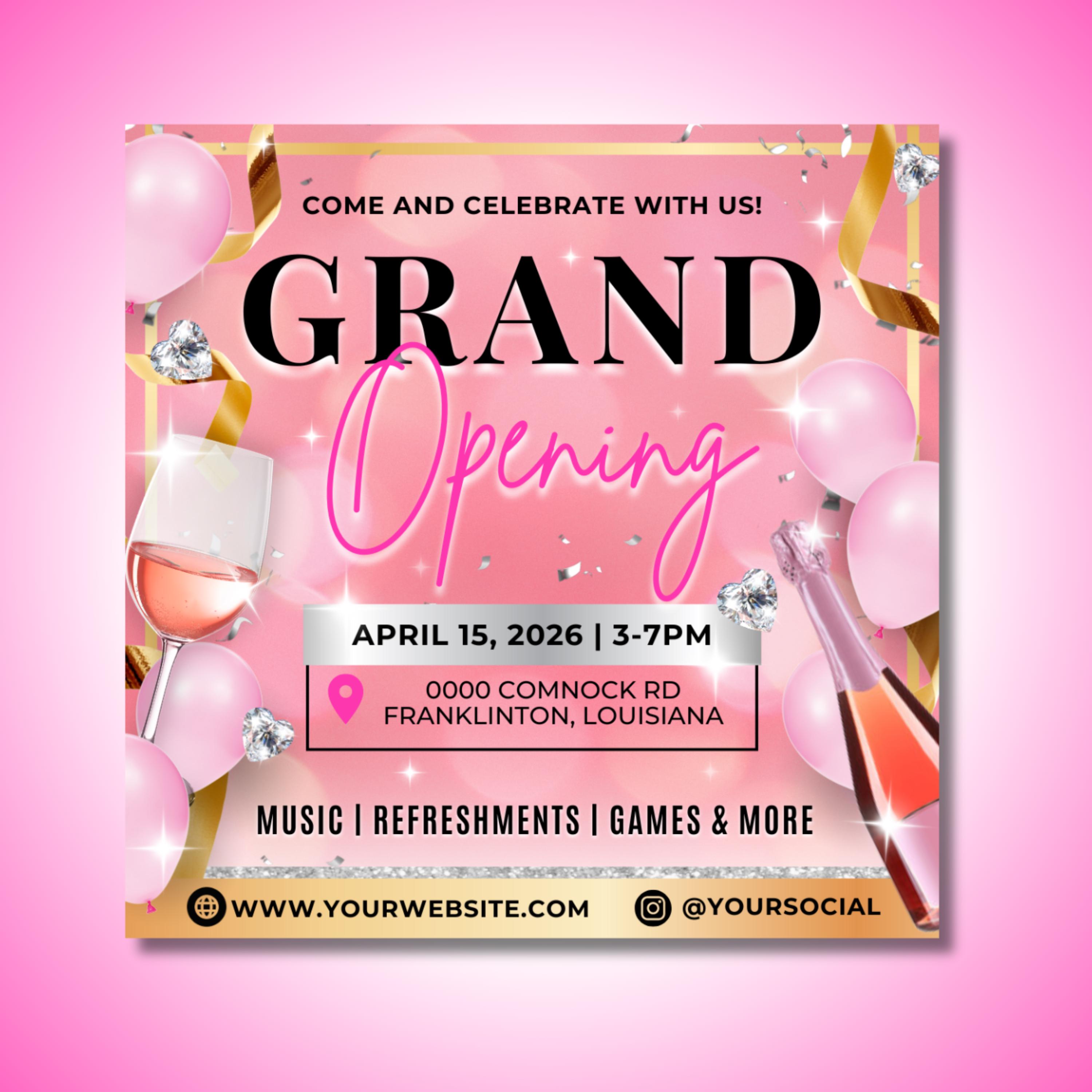 Grand Opening Flyer: Beauty Salon, Lash Hair Nail Boutique Event ...