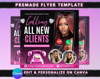 New Clients Flyer, DIY Flyer Template Design, Client Acquisition Flyer ...