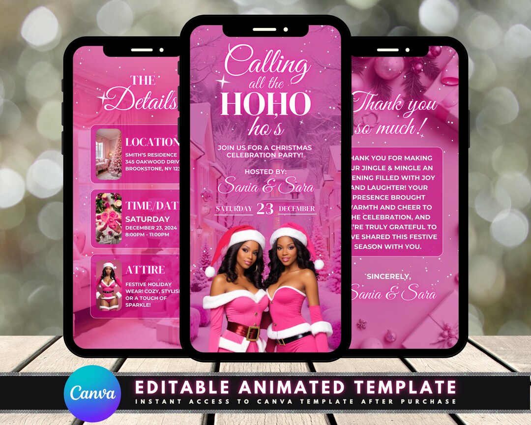 Animated Christmas Party Invitation, DIY Template Design, Christmas ...