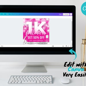 Followers Flyers, DIY Flyer Template Design, Sale Flyer, 1K Followers ...