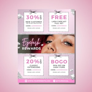 Eyelash Coupon Flyer, DIY Flyer Template Design, Lash Deals Flyer ...