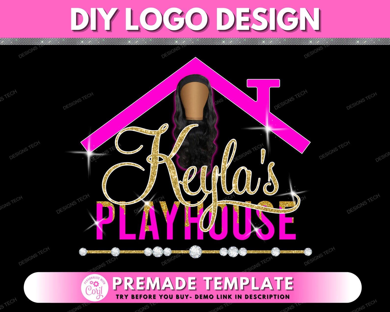 DIY Beauty Logo Edit Yourself Logo Design Hair Logo Makeup | Etsy