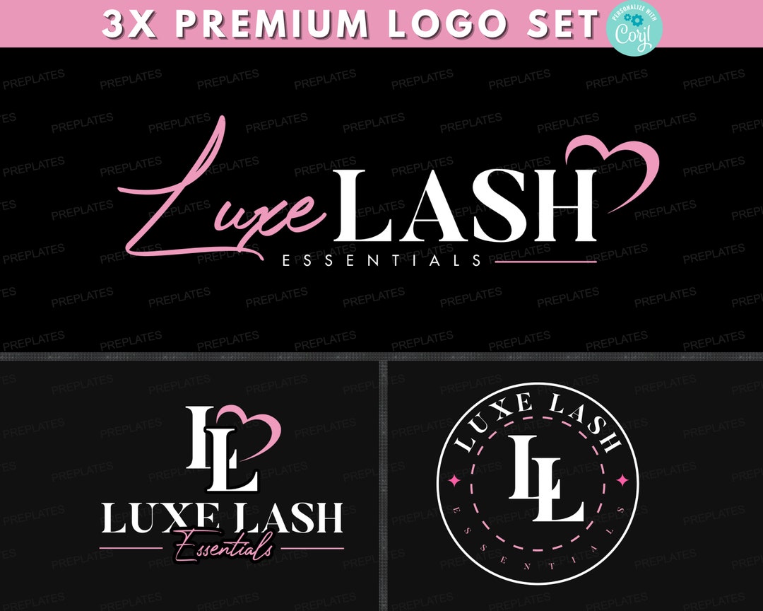 Lash Logo Set, DIY Design Template, Beauty Business Logo, Salon ...