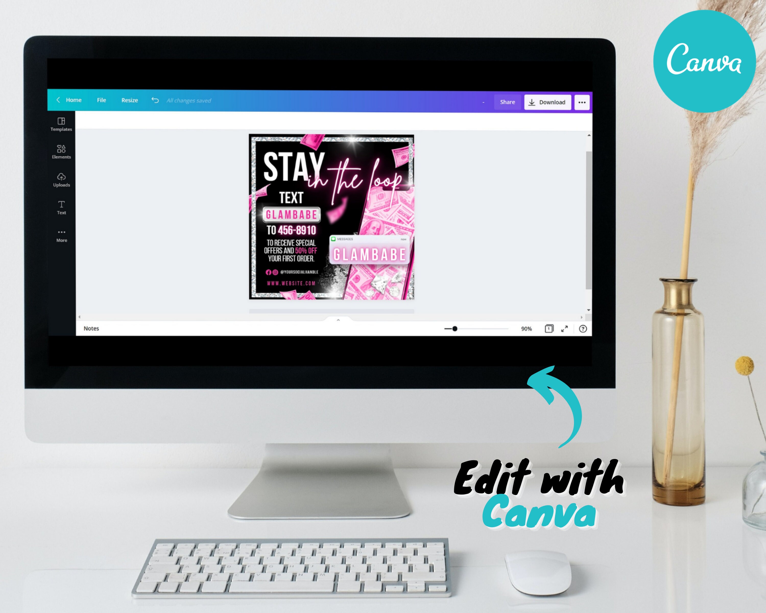 Text Alert Promotion Flyer DIY Sale Flyer Social Media Post | Etsy