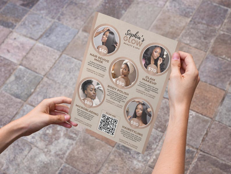 Beauty Salon Flyer, DIY Flyer Template Design, Esthetician Marketing ...