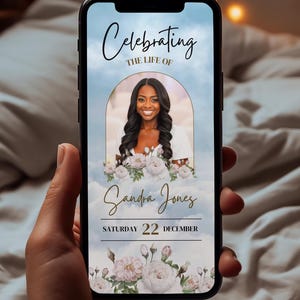 Animated Funeral Video Invitation, DIY Template Design, Celebration of ...