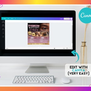 Eyebrow Masterclass Flyer, DIY Flyer Template Design, Eye Brow Tint ...