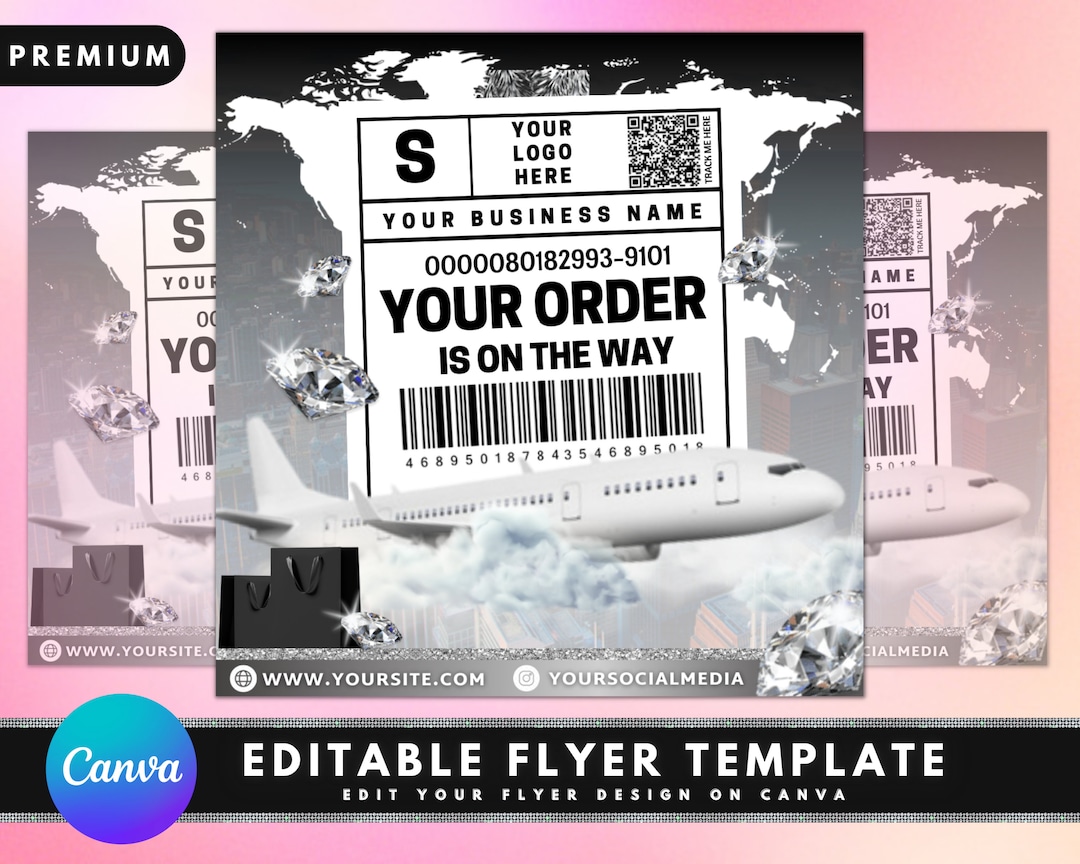 Shipping Label Flyer, DIY Flyer Template Design, Orders Shipped Flyer ...