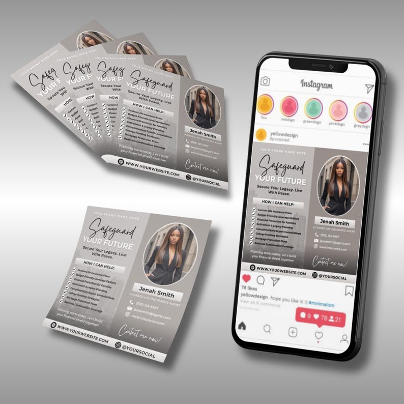 Life Insurance Agent Flyer, DIY Flyer Template Design, Financial ...
