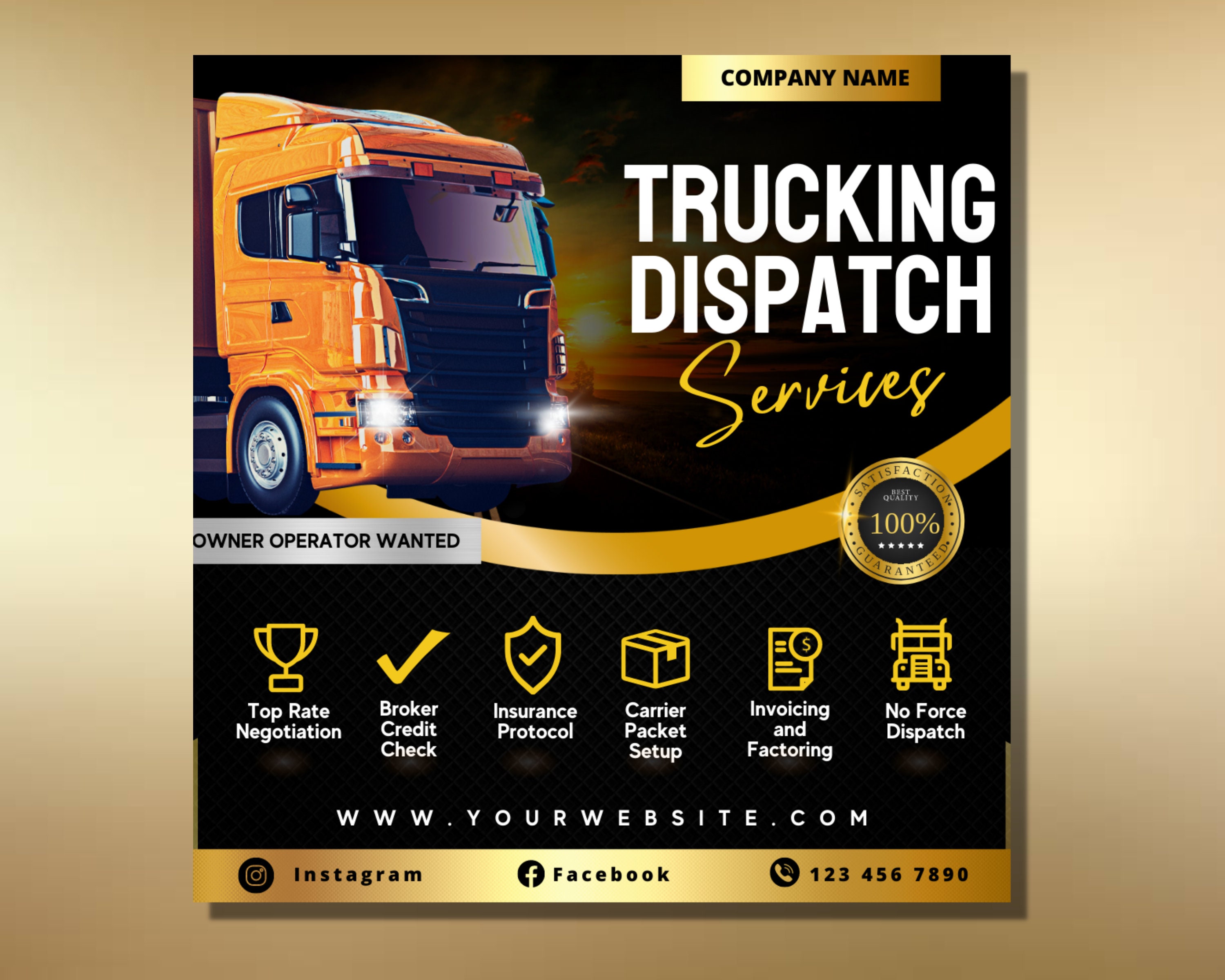 Truck Services Flyer DIY Flyer Template Design Trucking - Etsy