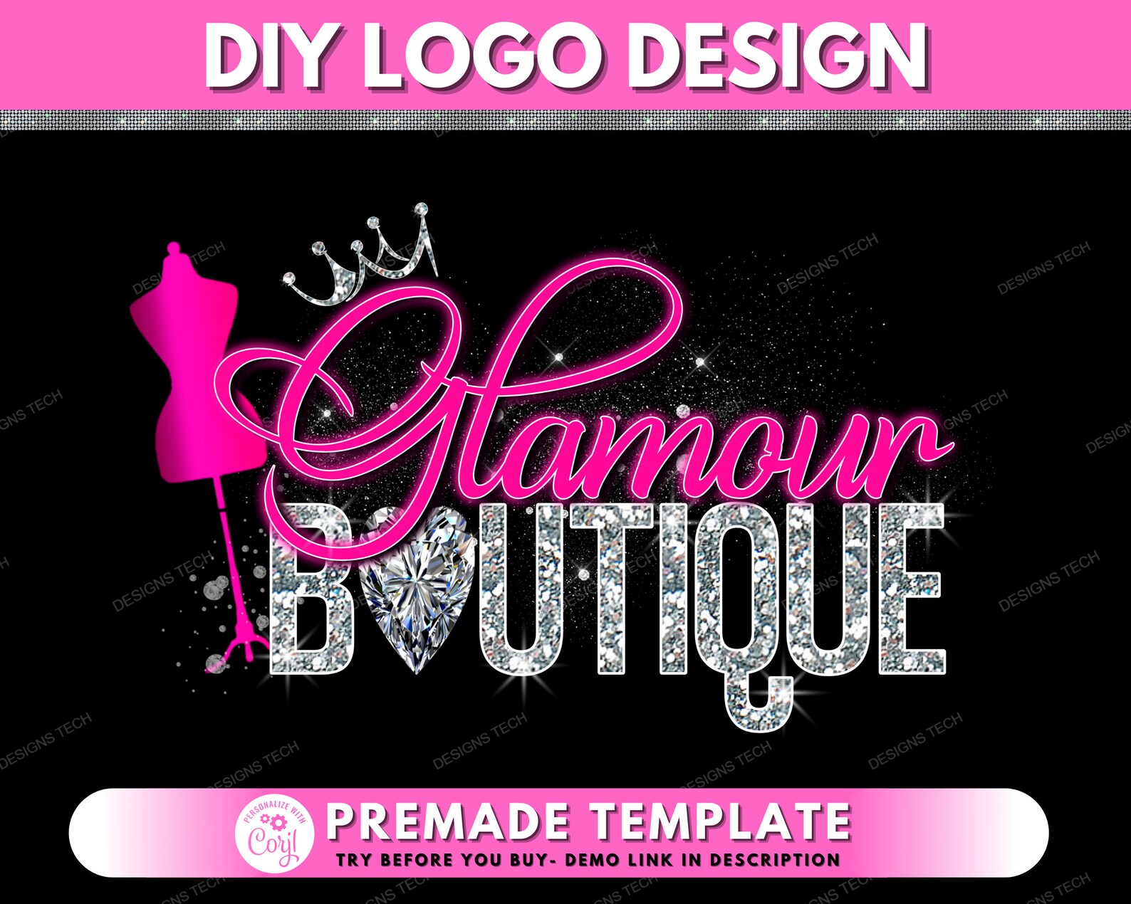 Boutique Logo DIY Logo Design Template Fashion Logo Beauty - Etsy