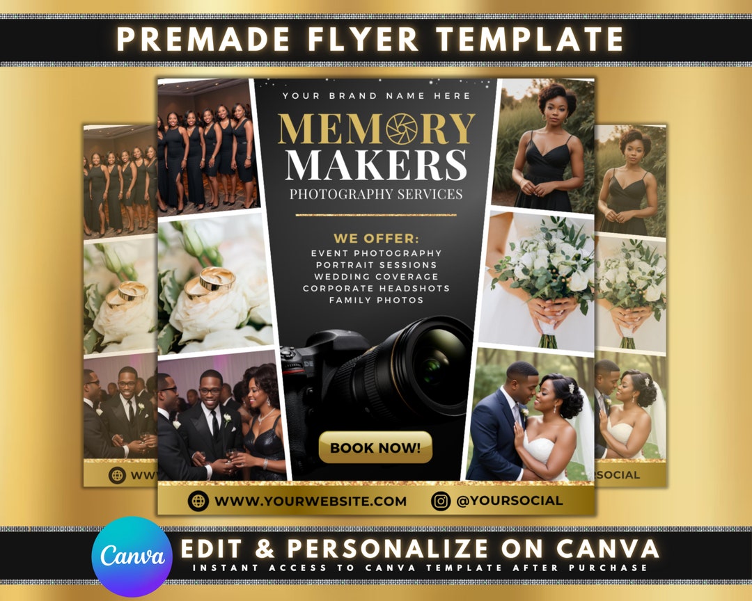 Photography Services Flyer, DIY Flyer Template Design, Professional ...