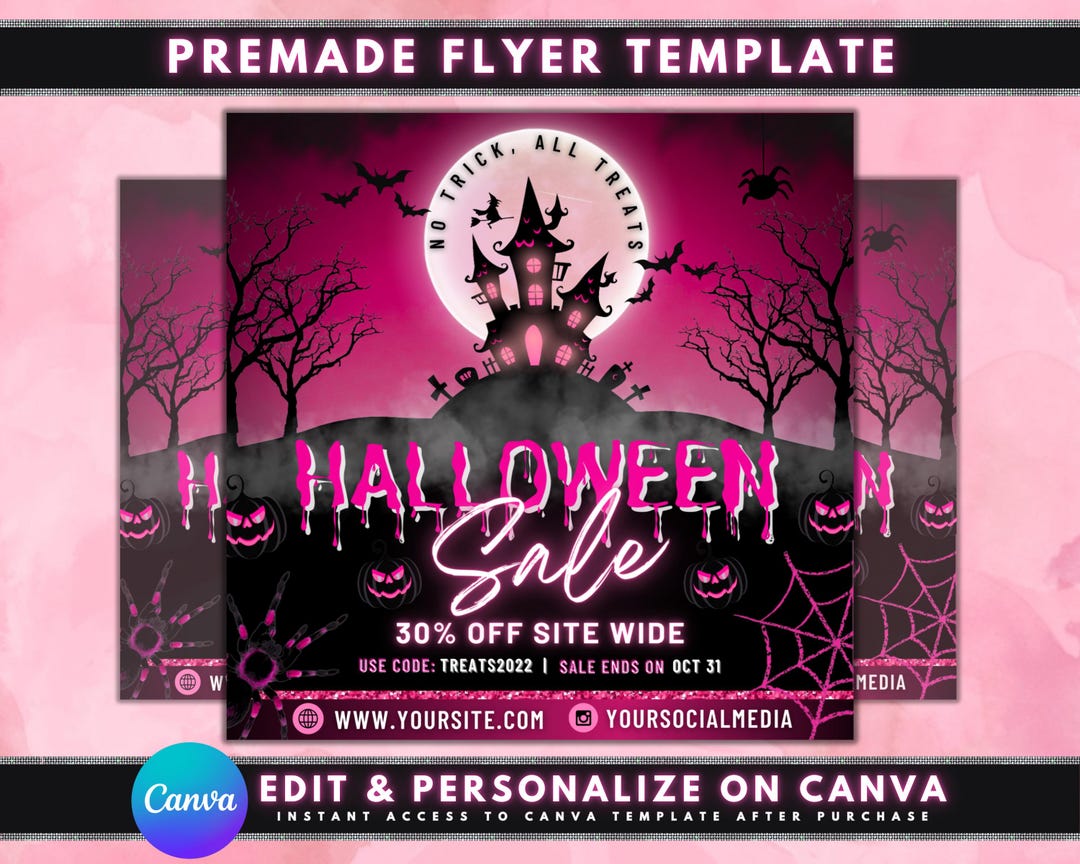 Halloween Sale Flyer, DIY Flyer Template Design, Hair Flyer, Fall Sale ...