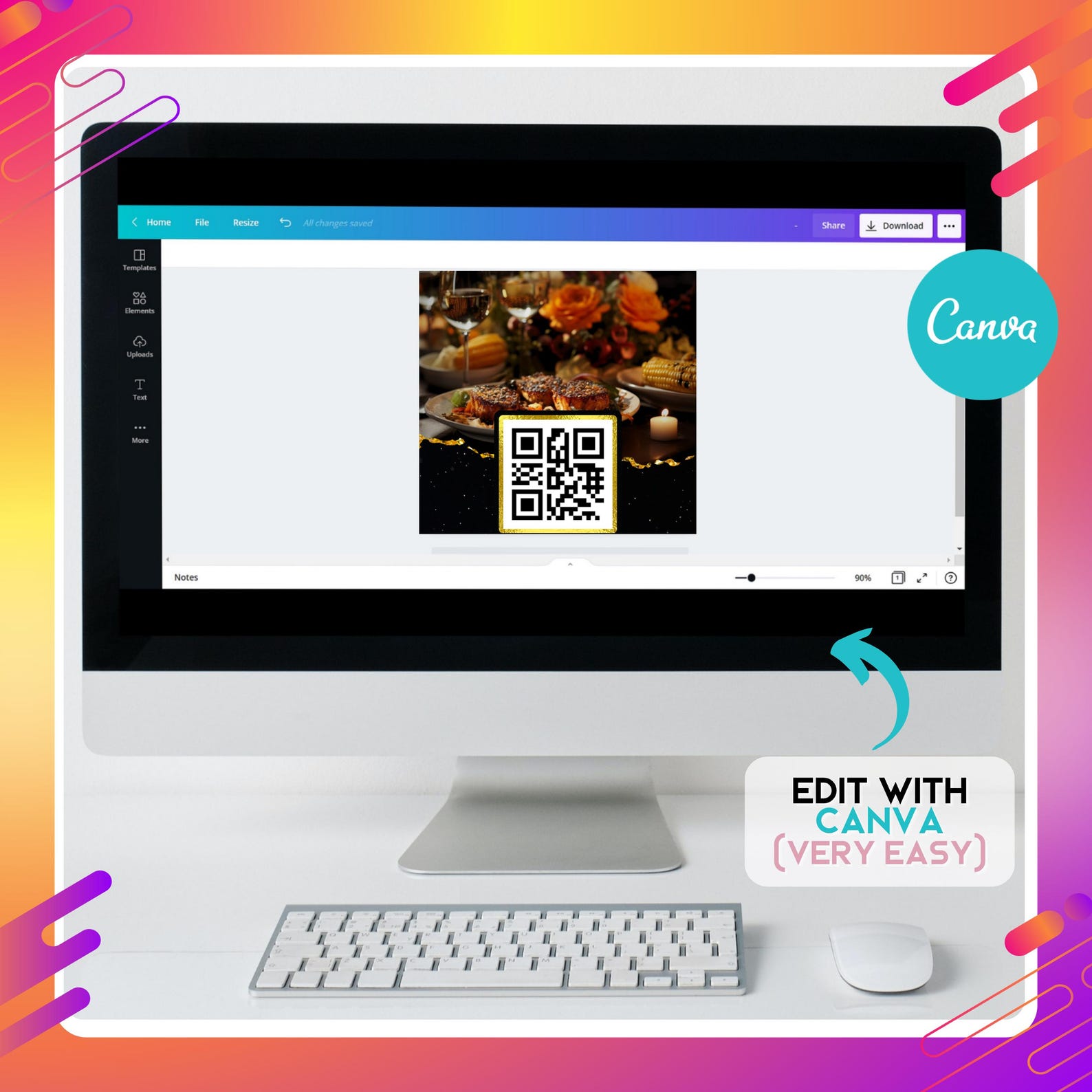 Catering Instagram Business Card: Private Chef QR Code Food Service ...