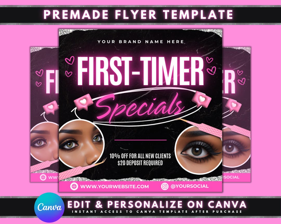 First Time Client Flyer, DIY Flyer Template Design, New Clients Flyer ...