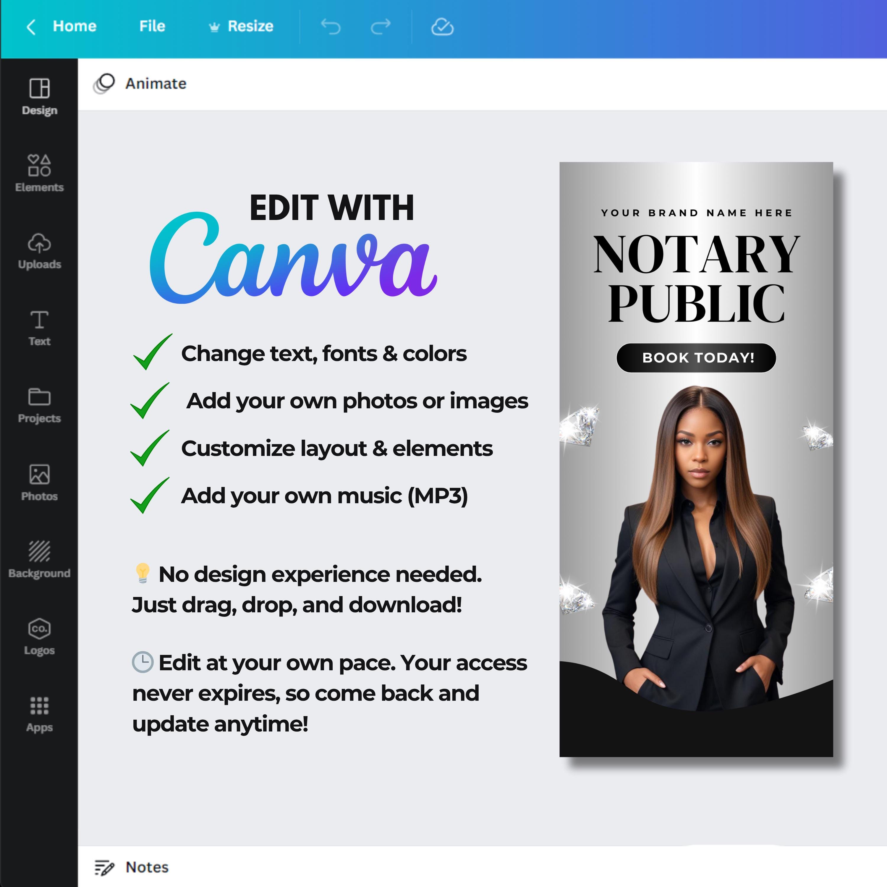 Animated Notary Public Services, DIY Template Design, Notary Signing ...
