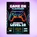 Video Game Party Flyer, DIY Flyer Template Design, Birthday Arcade ...