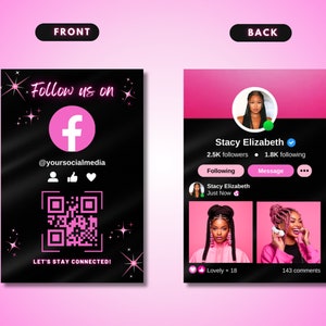 Facebook Business Cards, DIY Canva Digital Business Card Template ...