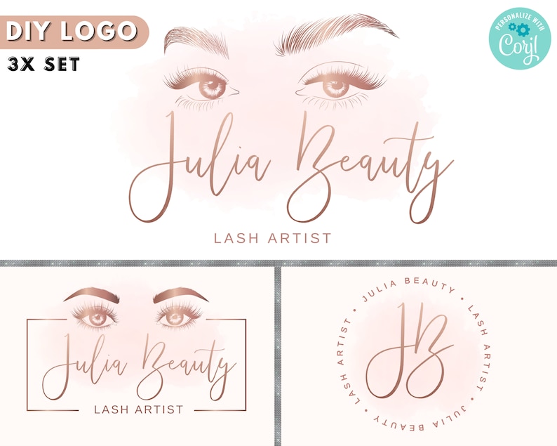 Lash Logo, DIY Logo Design Template, Beauty Logo, Eyelashes Logo ...