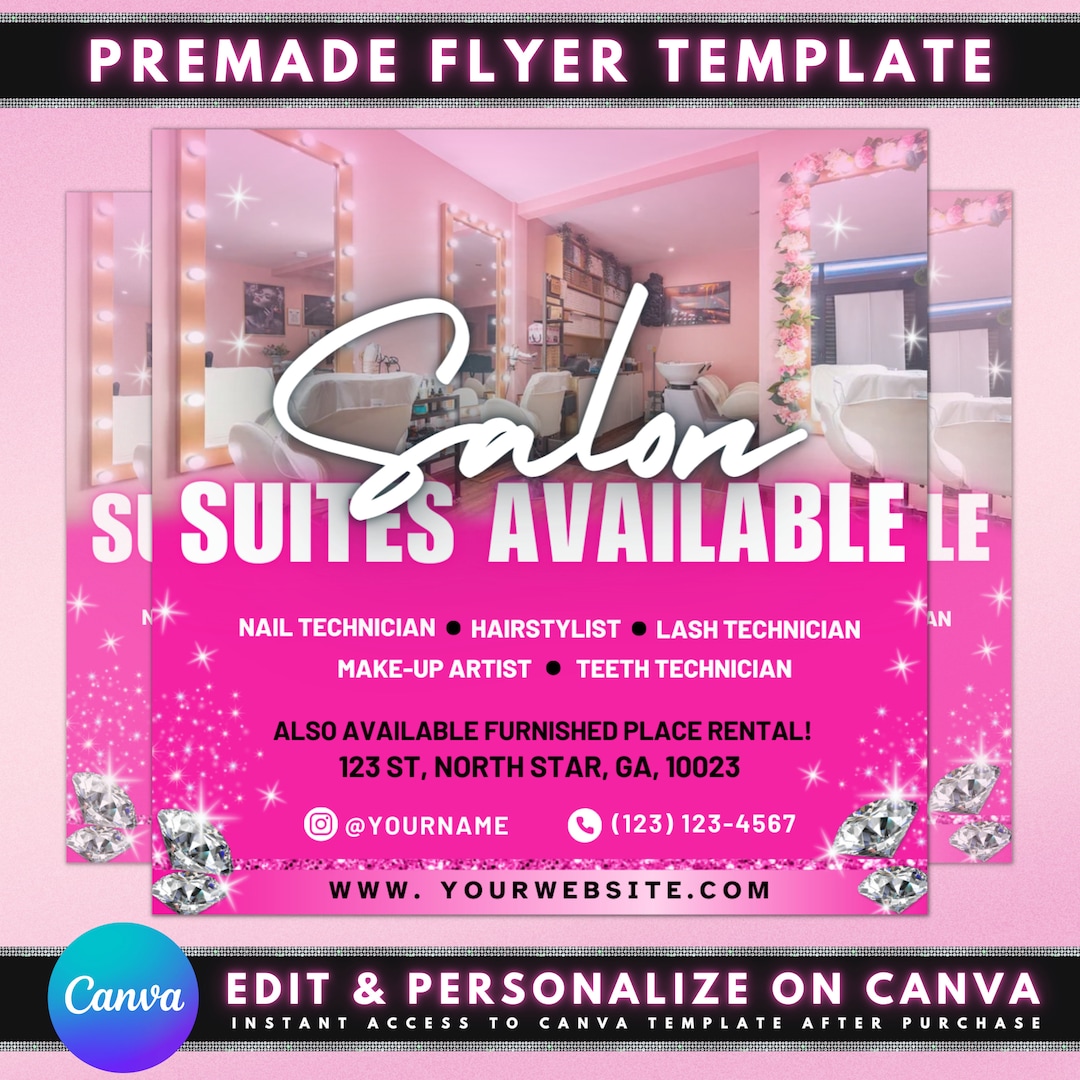 Salon Suites Available Flyer, DIY Flyer Template Design, Salon Suites ...