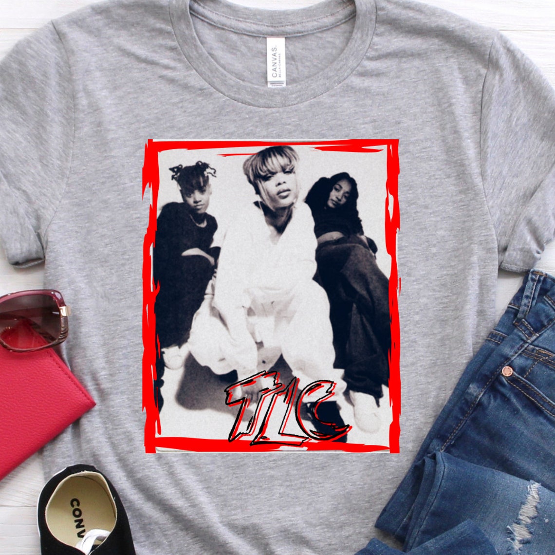 Exclusive TLC Tee Rare Black White TLC Girl Group Shirt | Etsy