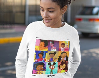 African American Cartoon Mosaic T-shirt, Popular Black Girl Cartoon ...