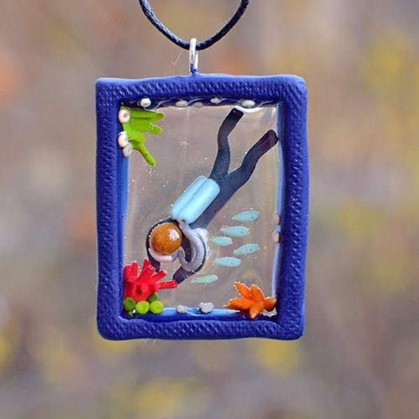Scuba Diver Necklace - Etsy