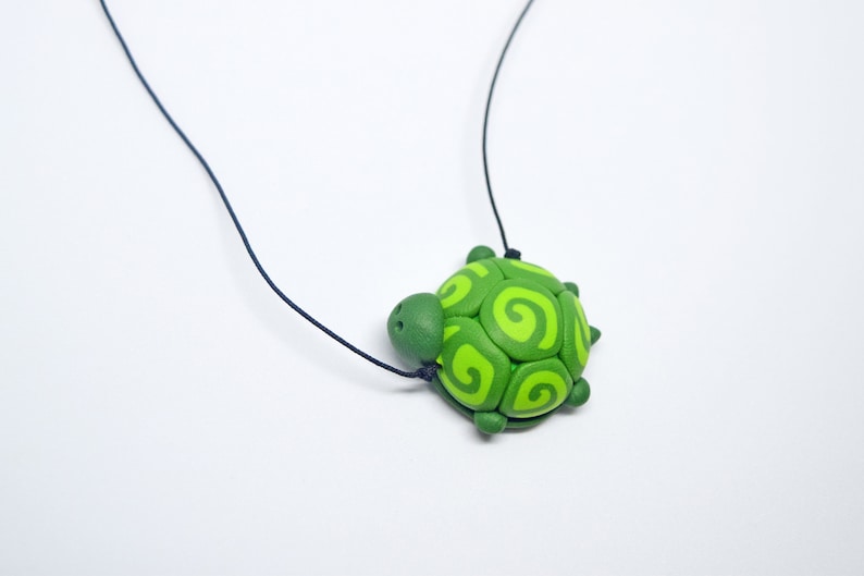 Turtle Necklace With Green Turtle Shell Pendant, Animal Jewelry for Sea ...