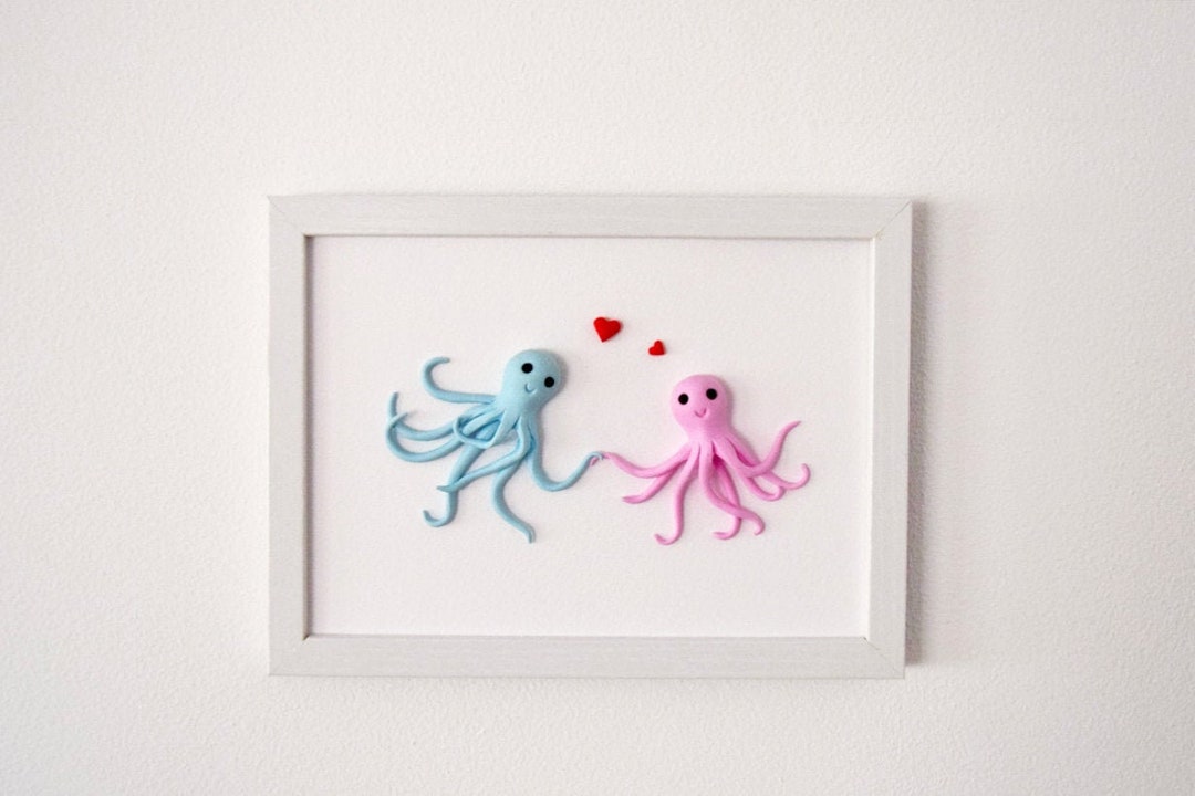Octopus Art Wall, Valentine Day Decor, Ocean Wall Art, Nursery Decor ...