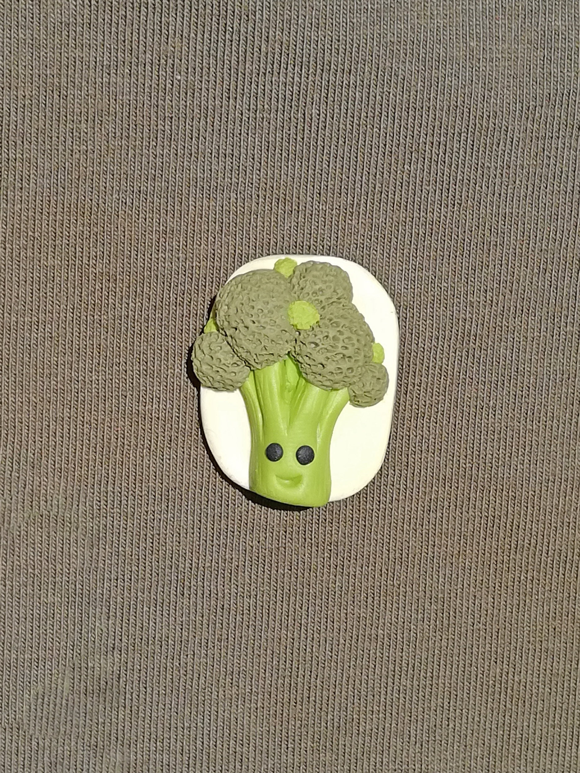 Broccoli Pin, Funny Green Vegetable, Organic Food Brooch, Backpack Pin ...