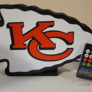 Kansas City Chiefs 3d Printed Light Box - Etsy
