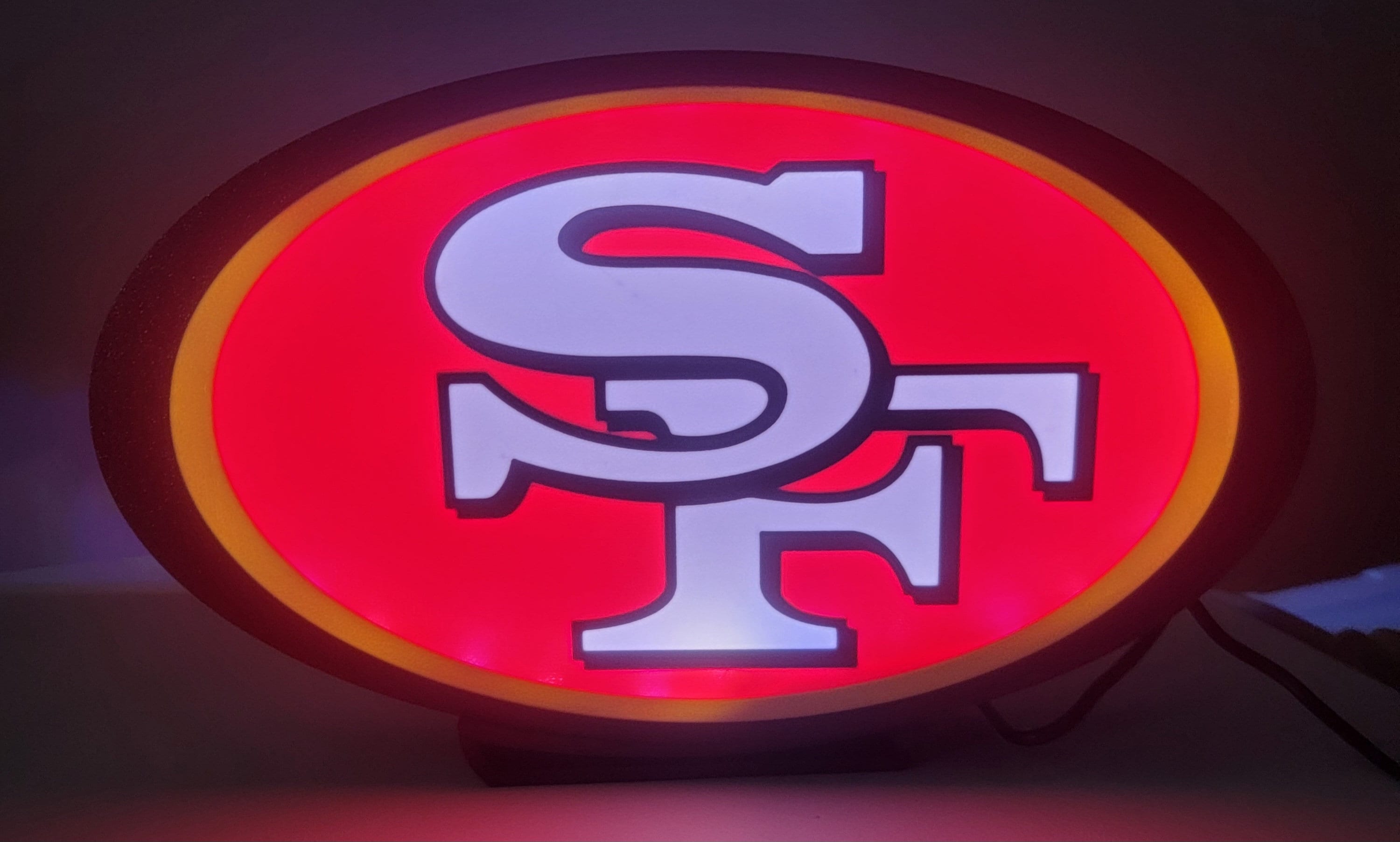 San Francisco 49ers 3d Printed Light Box - Etsy