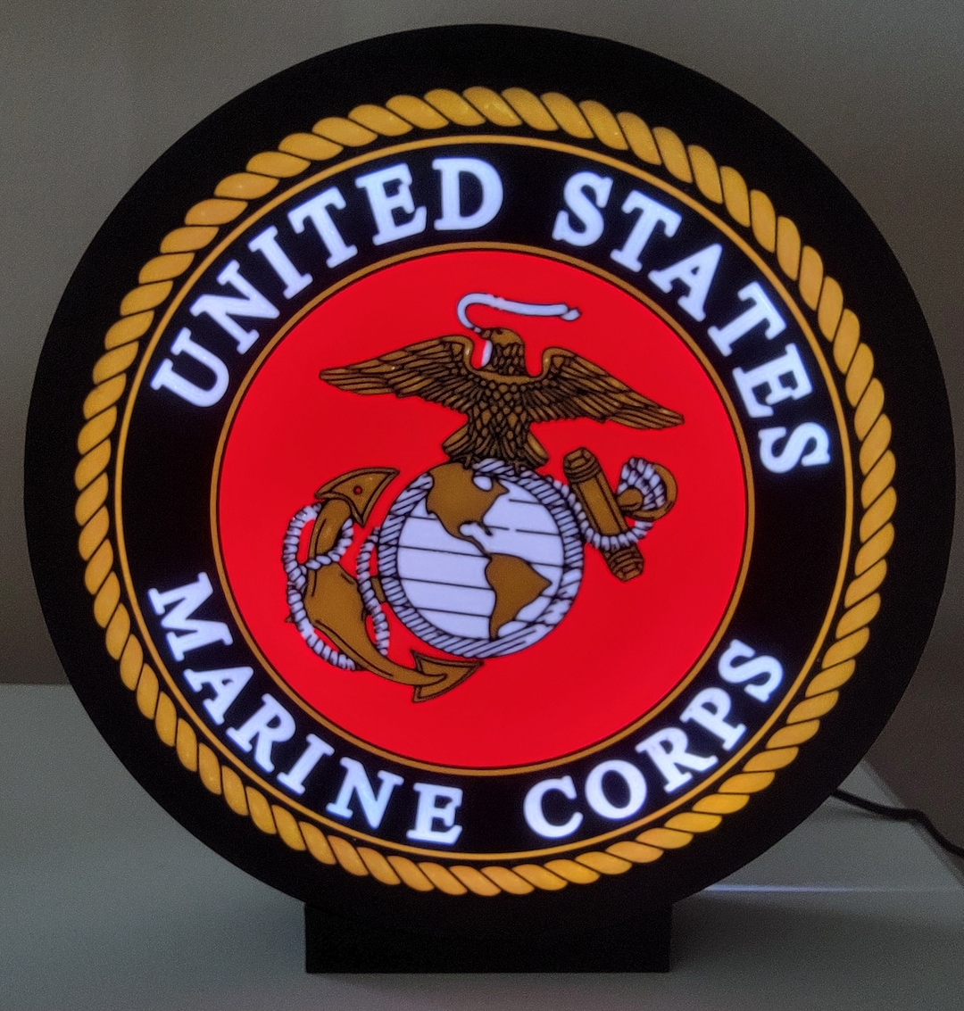 United States Marine Corps 3d Printed Light Box - Etsy
