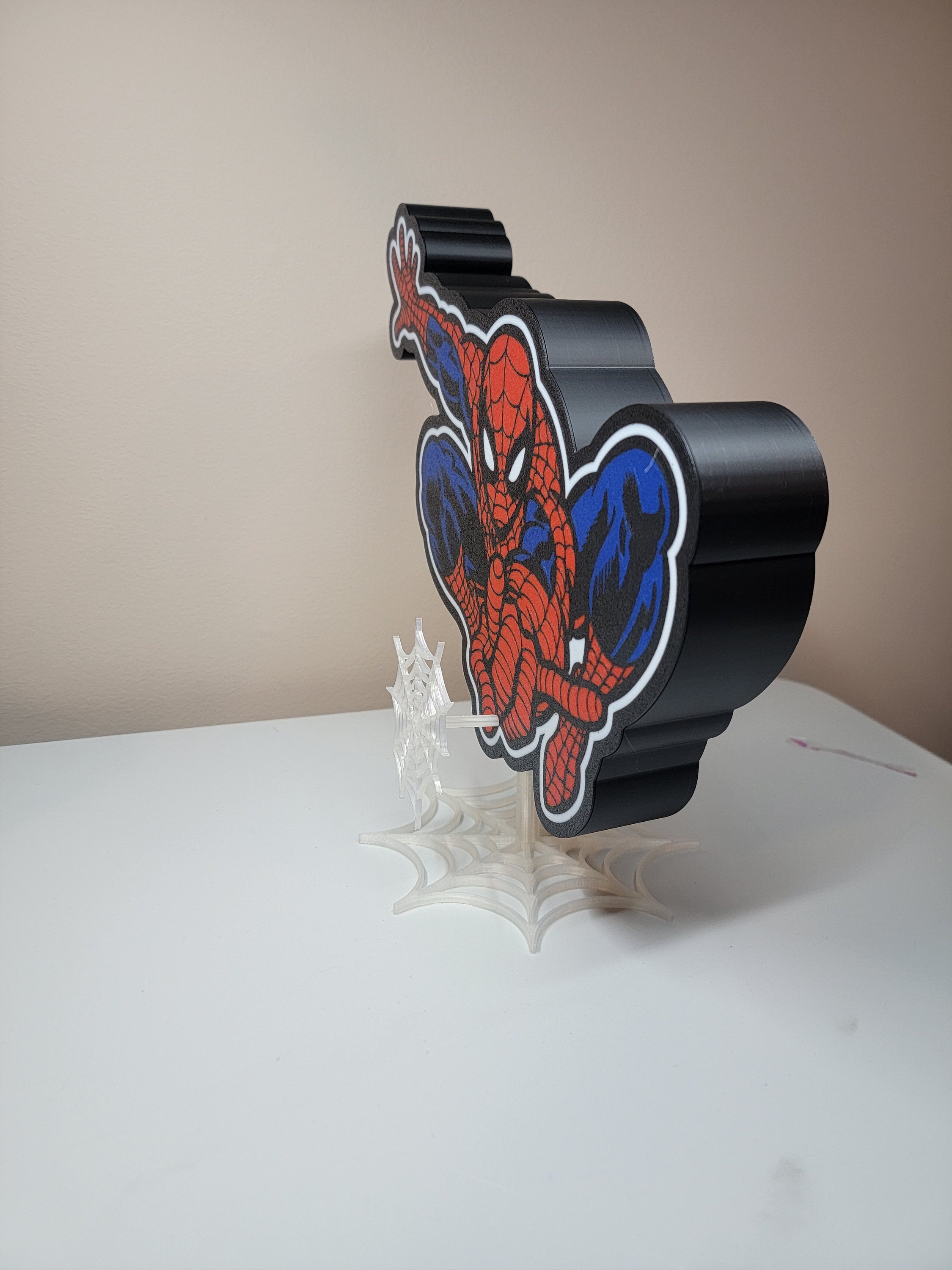 Marvel Spiderman 3d Printed Light Box - Etsy