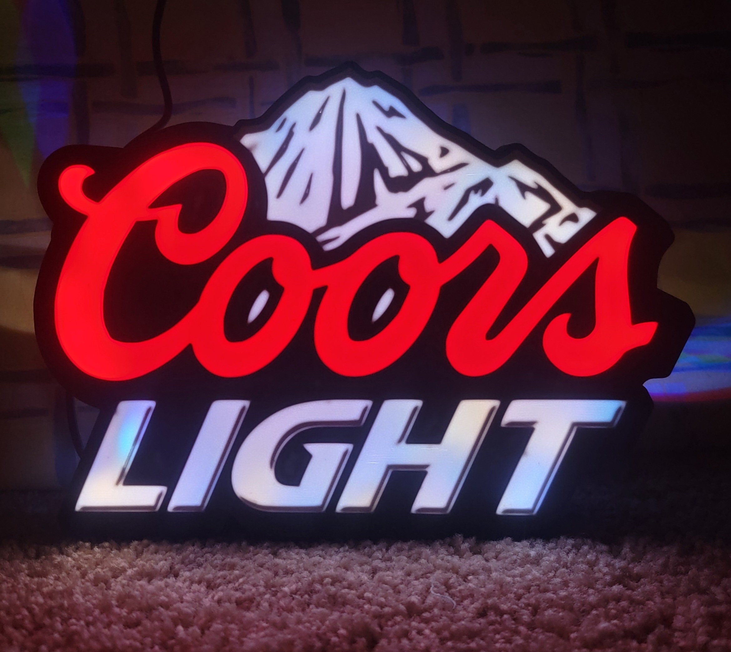 Coors Light Logo 3d Printed Light Box - Etsy