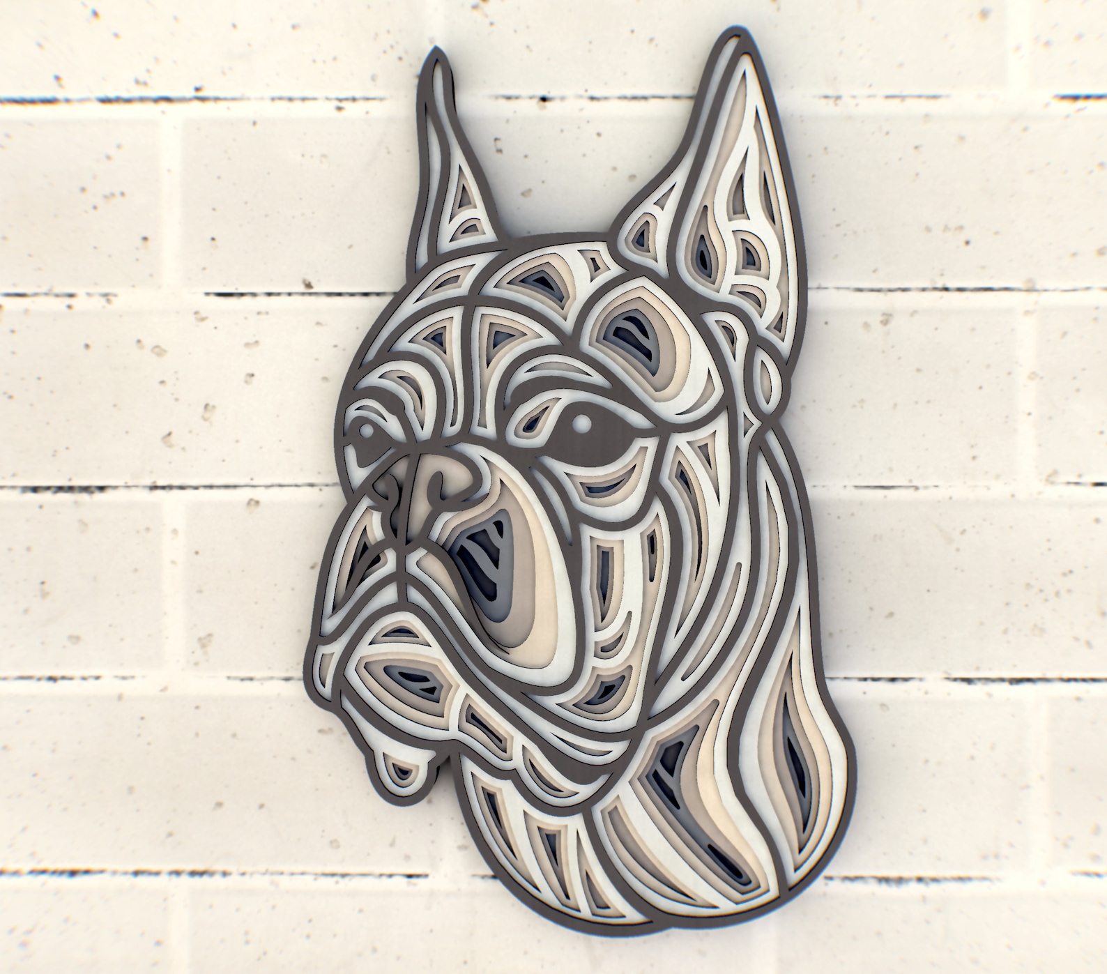 Boxer Dog 3D Mandala Svg Files Multilayer Panel for Laser - Etsy